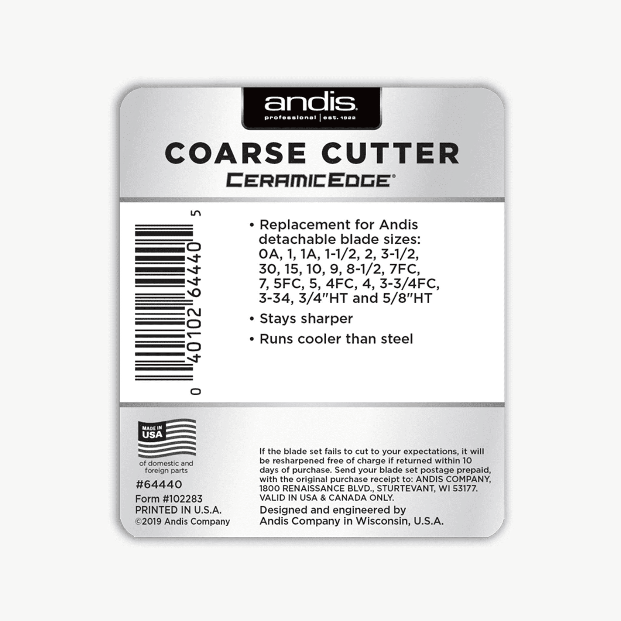 Andis CeramicEdge Coarse Cutter Blade #64440 — MagnusSupply